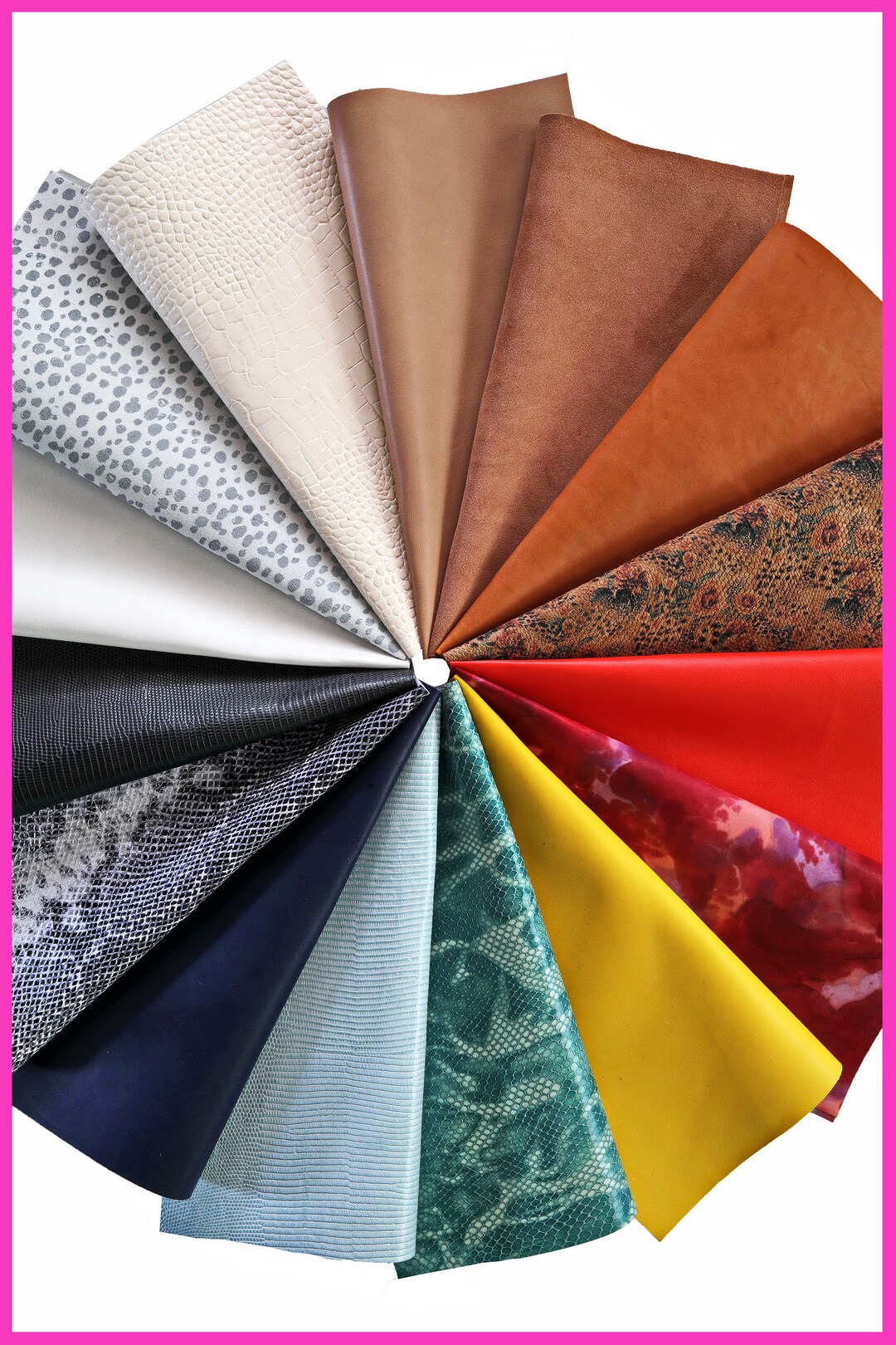 15 Leather Sheets, Ramdom Assortment of Selected PRE-CUT Leather Pieces ...