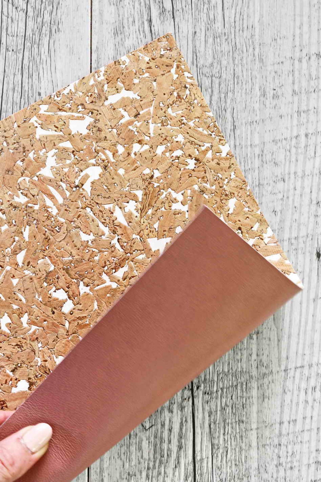 Cork Leather Print Speckled White Cork Printed Leather Cowhide Backed ...