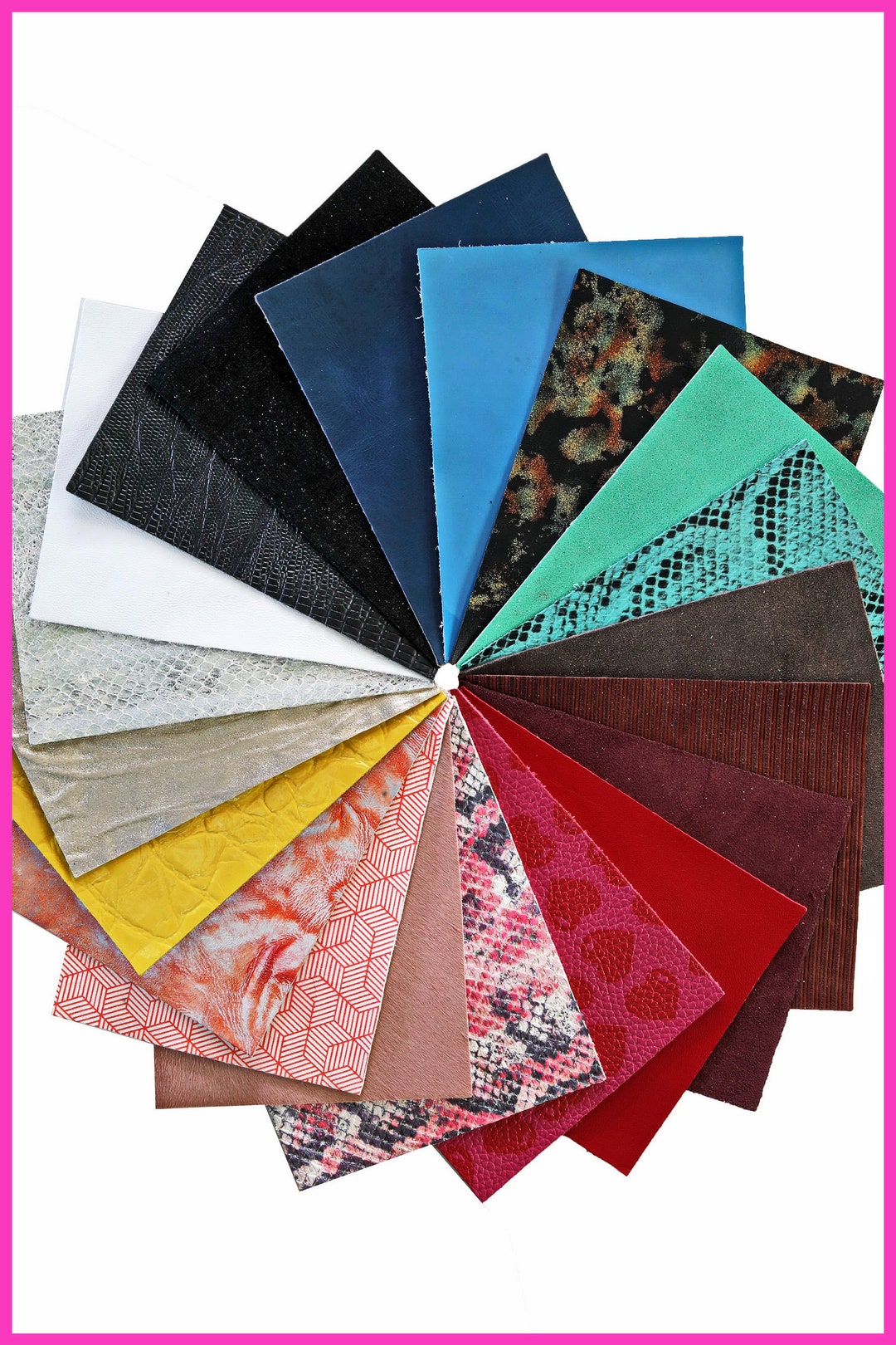 Leather Variety Pack Random Selection – 20 Pre-cut Pieces, Italian ...