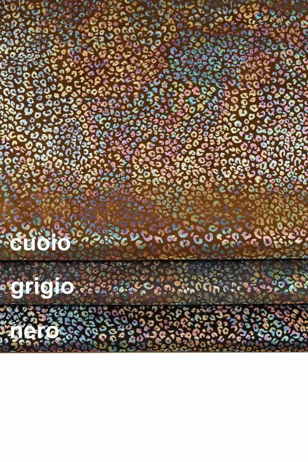 Italian Leather, Suede Calfskin With Mini LEOPARD Print Oleographic ...