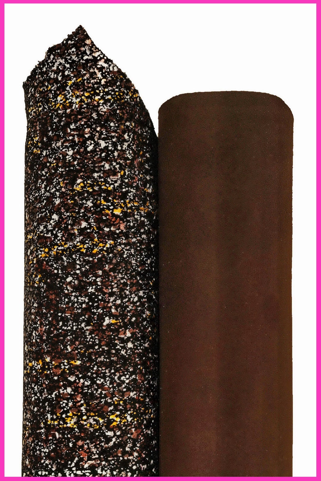 2 Matching SUEDE Leather Skins, Mix of Brown and Black Suede Goatskins ...