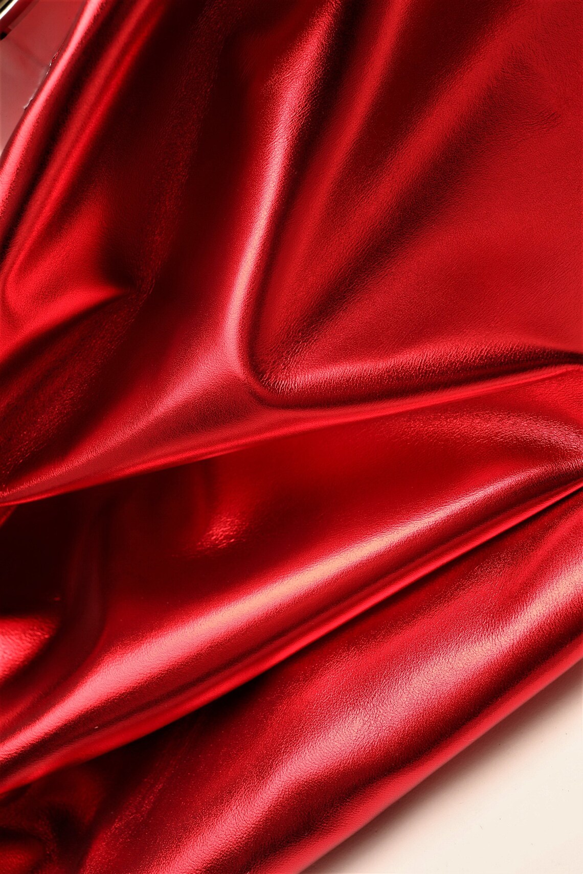 RED Metallic Leather Skin, Smooth Sparkle Goatskin, Bright Soft Hide ...