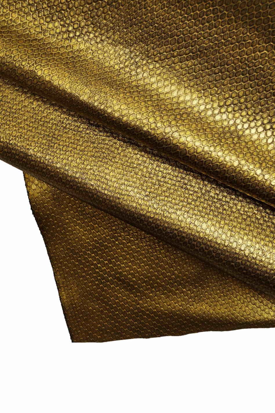 Craft Supplies & Tools Gold leather hide CALFSKIN METALLIC python ...