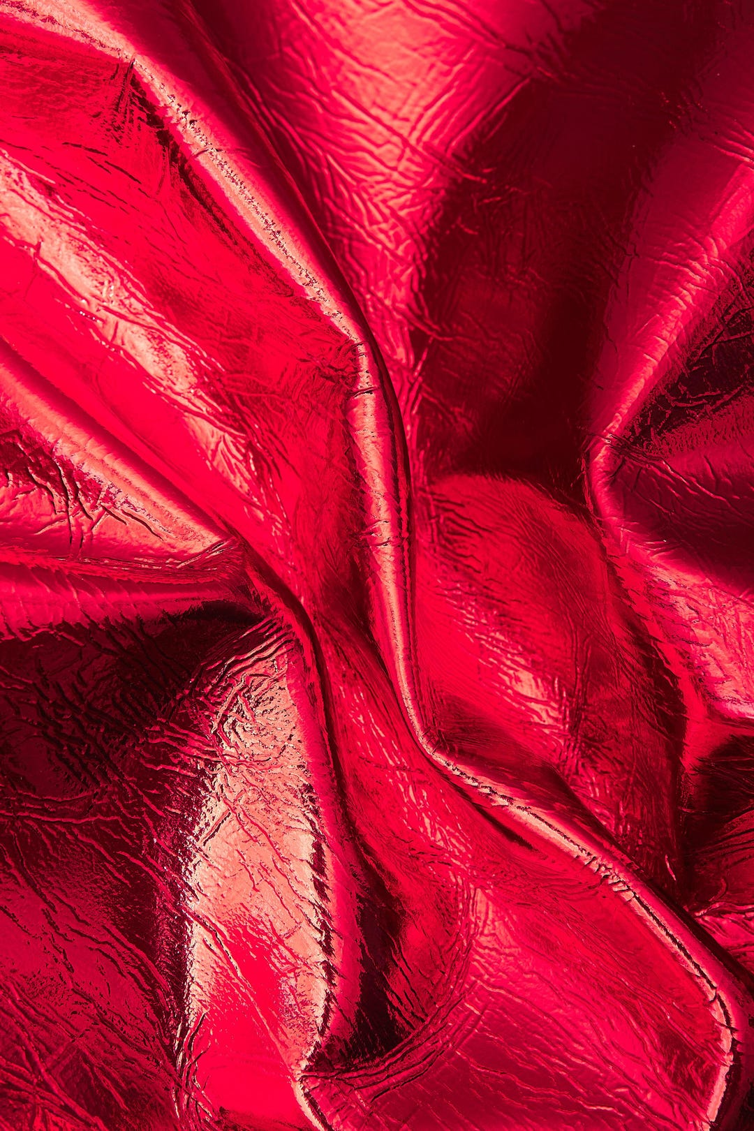 Red METALLIC Leather Skin, Metallic WRINKLED Sheepskin, Glossy Soft ...