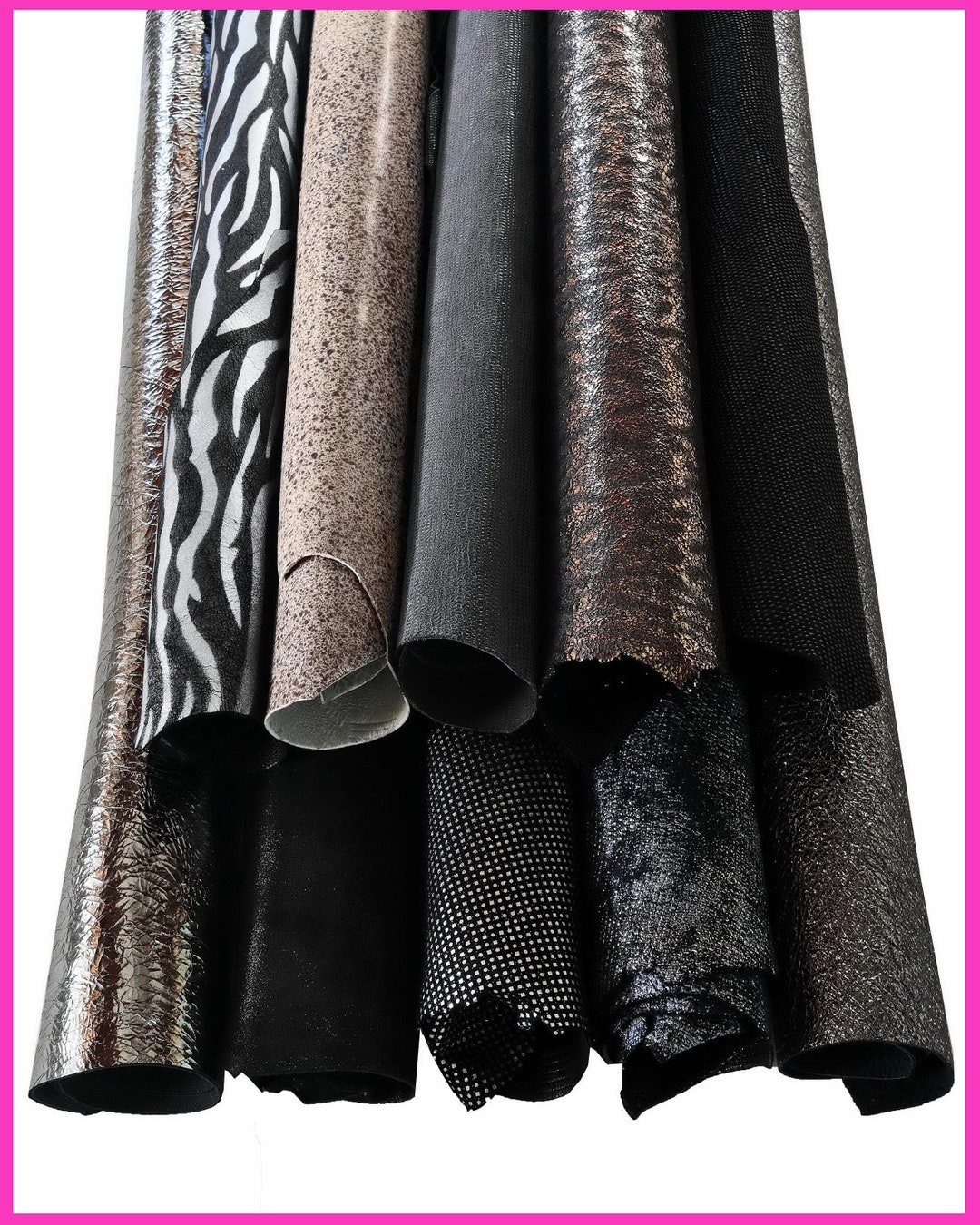 Black Textured Black Fancy Leather Hides, Steel and Dark Tones of ...