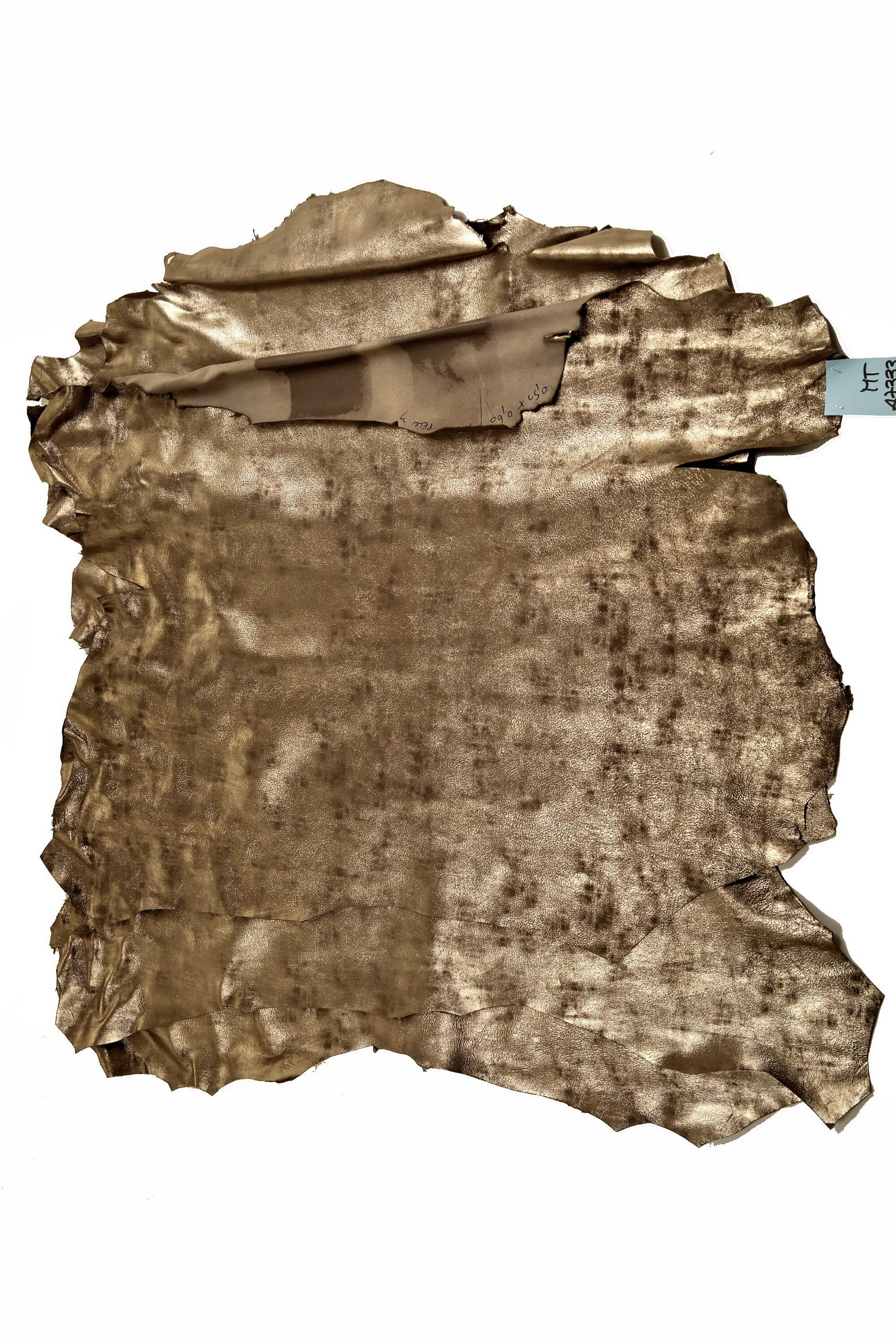 ANTIQUED metallic suede LEATHER skin - gunmetal textured taupe suede ...