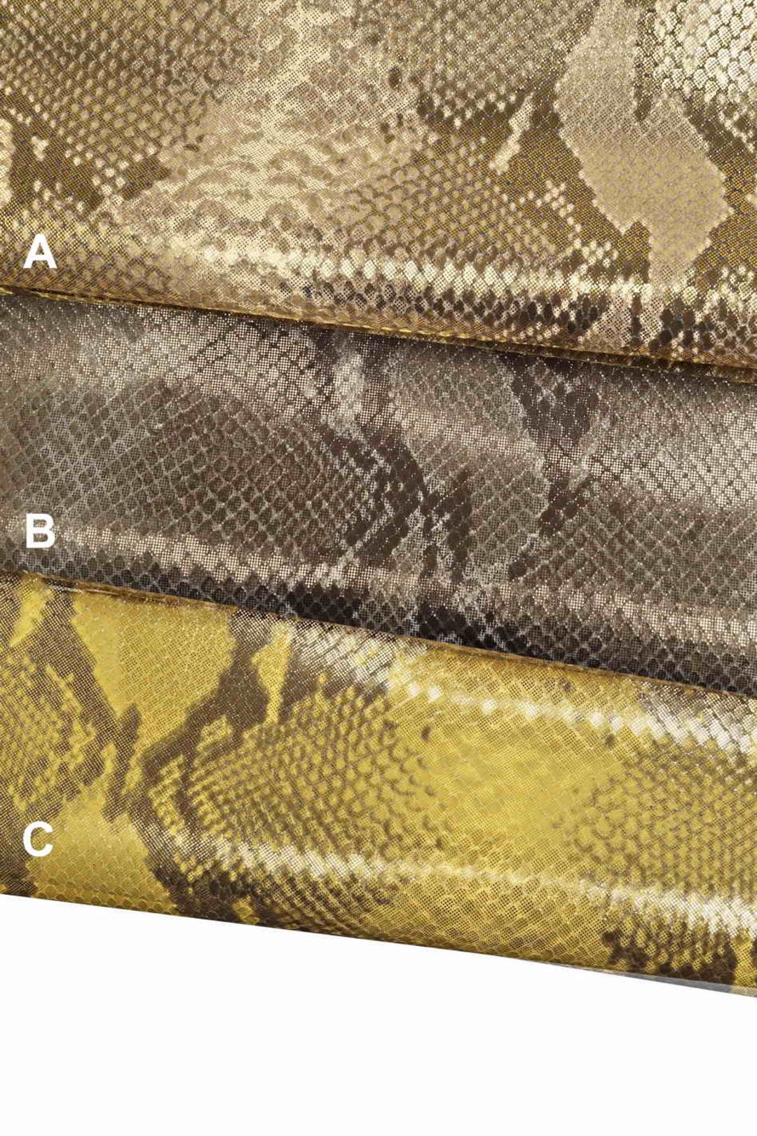 Embossed Python Cow Leather Hides Selected Snake Cowhide, Metallic ...
