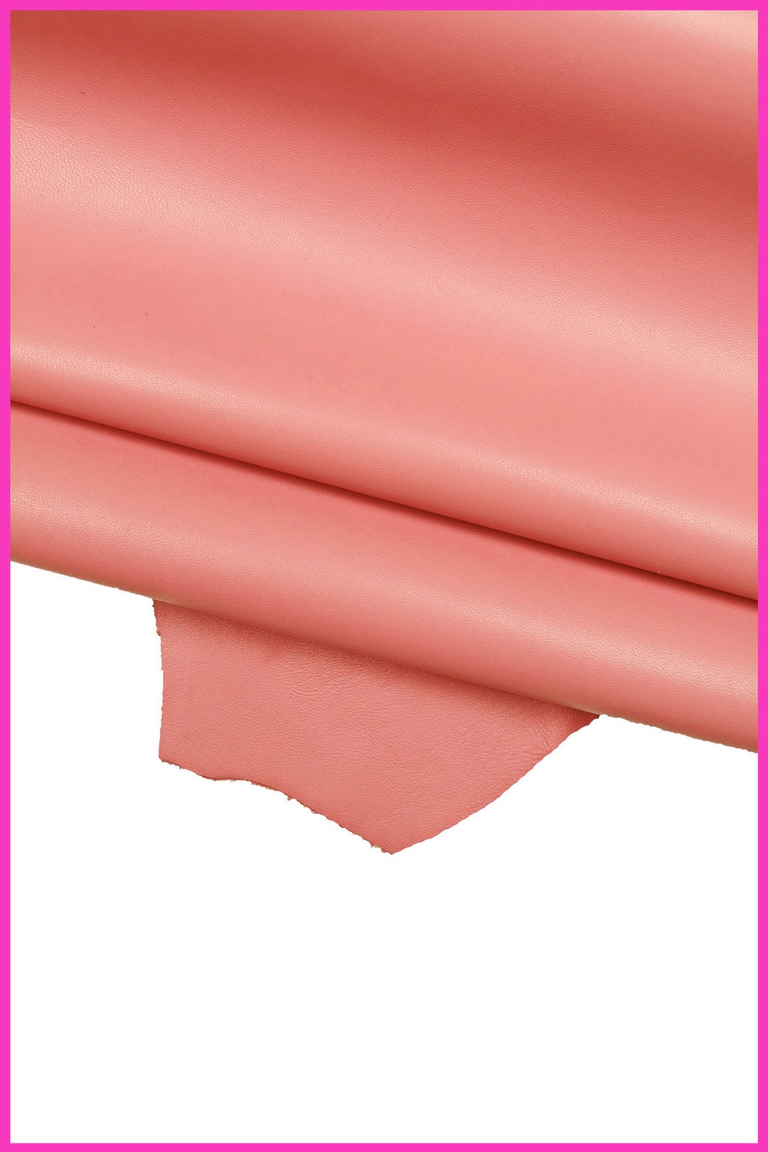 Pink Nappa Leather Skin, Glossy Lambskin, Solid Color Smooth Soft ...