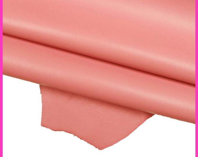 Pink Nappa Leather Skin, Glossy Lambskin, Solid Color Smooth Soft ...