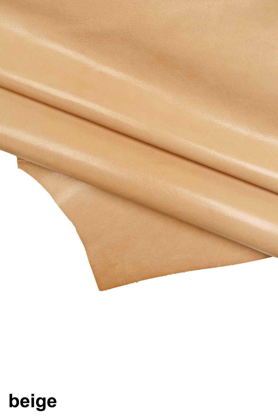 BEIGE Smooth Goatskin Leather, Soft Leather Skin 0.7 -0.9 Mm, Ideal for ...
