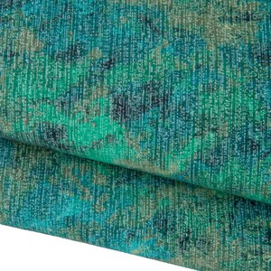 SET of Turquoise Aquamarine Leather Skins, Camouflage Textured Goatskin ...