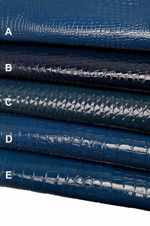 MIX Blue Embossed Leather Hides Patent Cowhide Glossy - Etsy UK