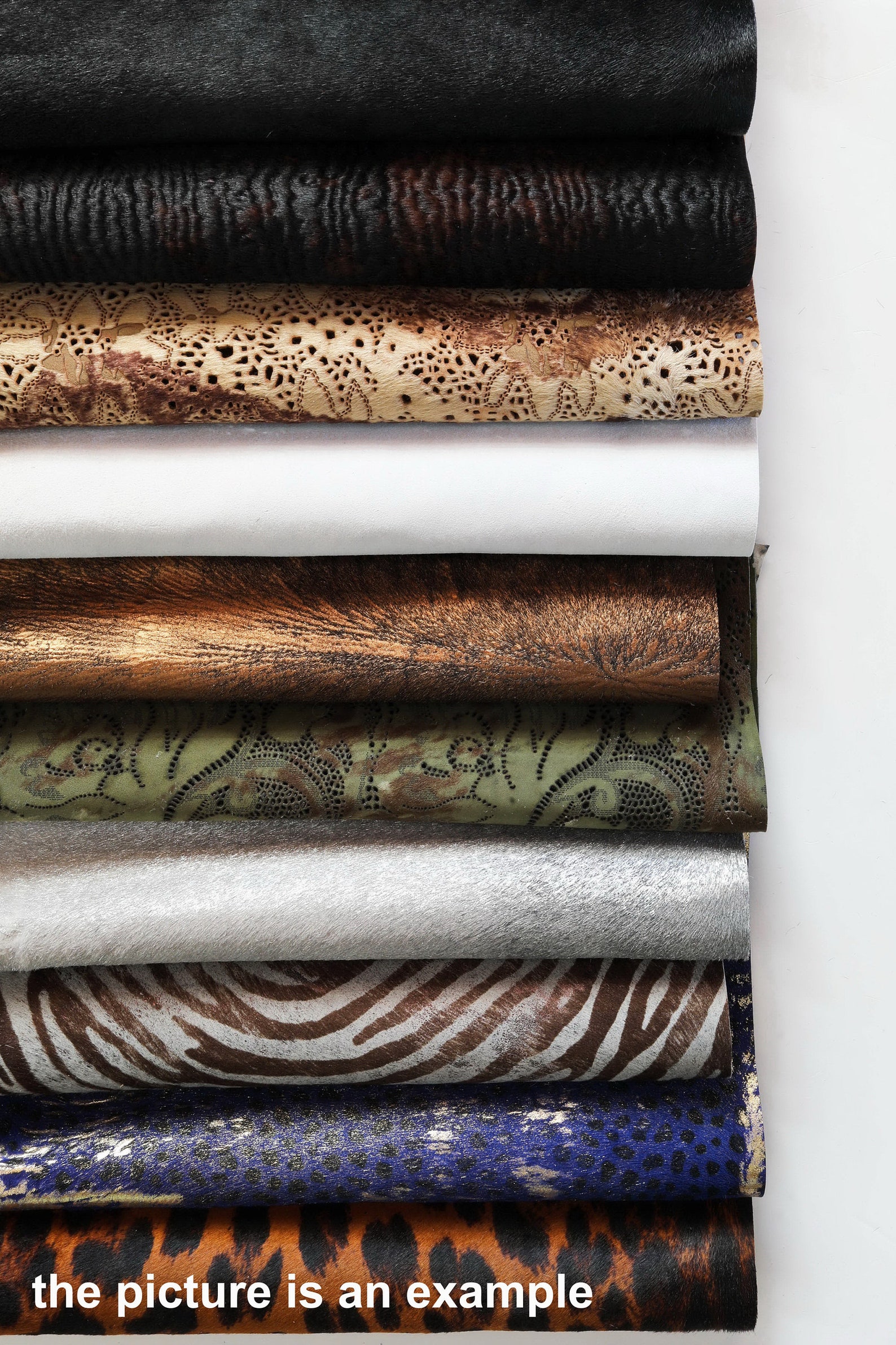 Mix HAIR on LEATHER Hide Scraps Mix of Different Colors / - Etsy