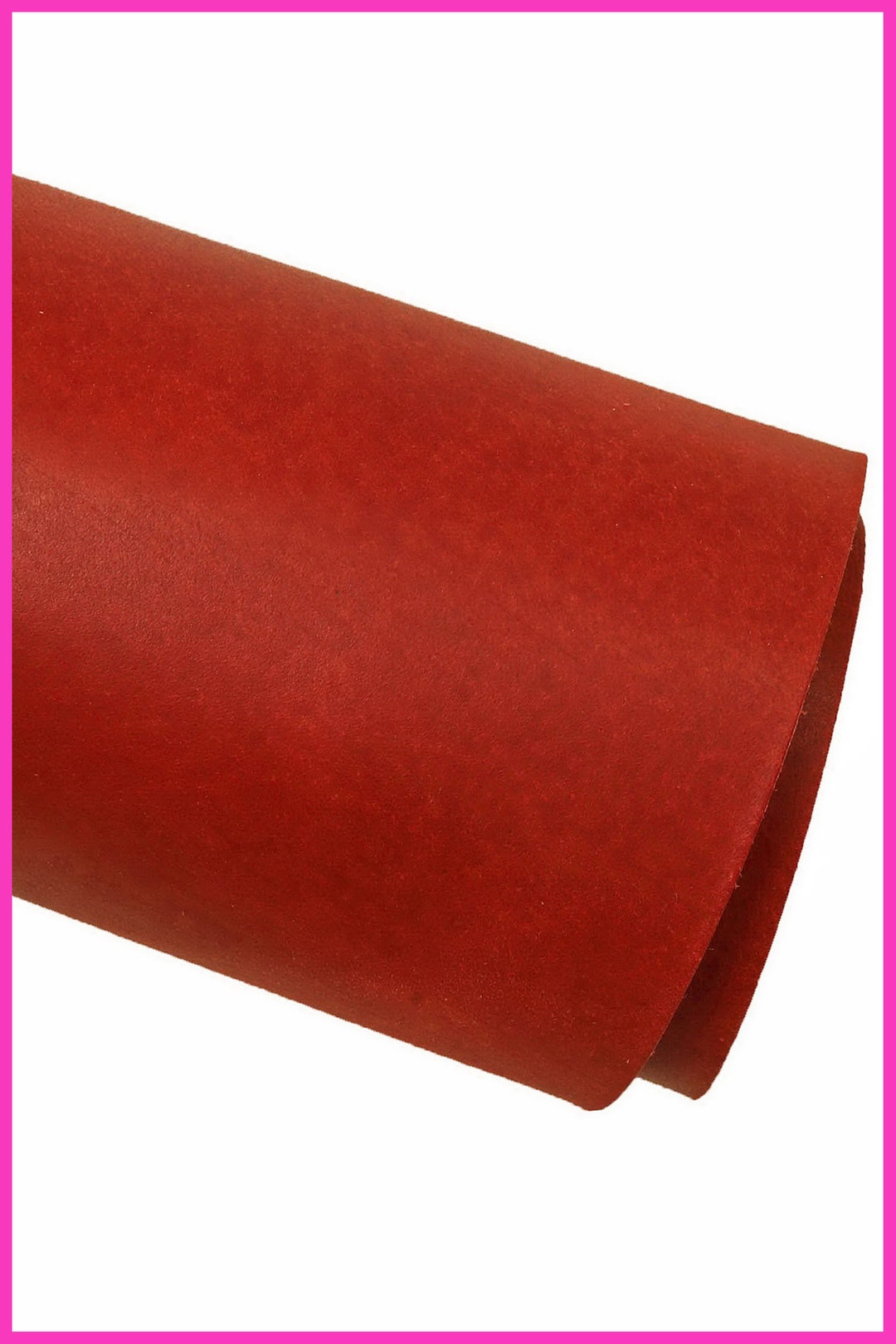 RED Sporty Leather Hide, Vegetable Tan Pull up Effect Cowhide, Red ...