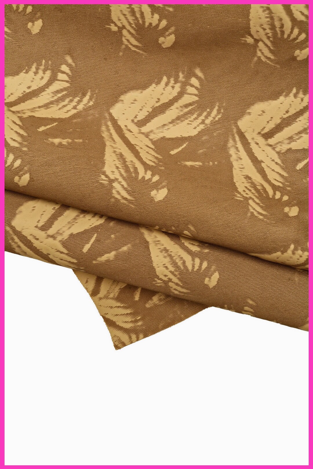 BROWN BEIGE Sporty Leather Hide, Vintage Printed Cowhide, Matt Calfskin ...