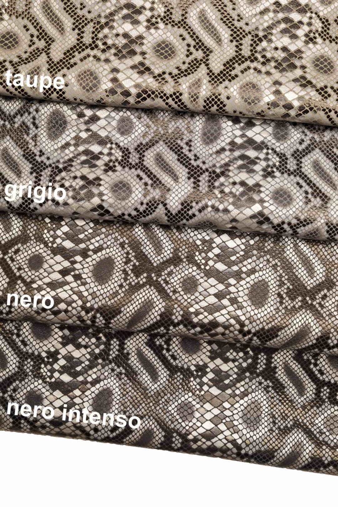 METALLIC Gray Snakeskin Leather Hides PRINTED Reptile Pyton Grey Taupe ...