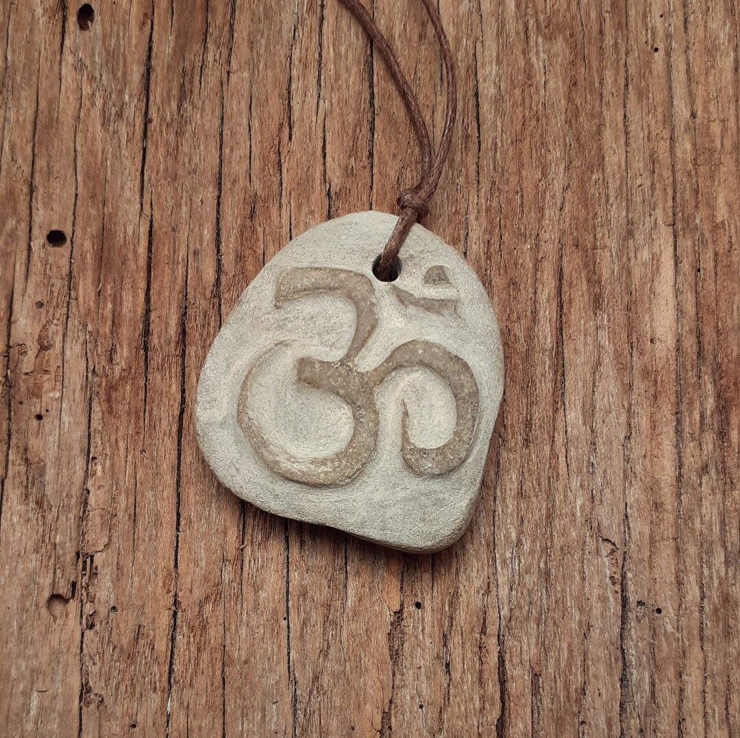 OHM Beach Pebble Necklace Natural Stone Necklace Hand Made - Etsy