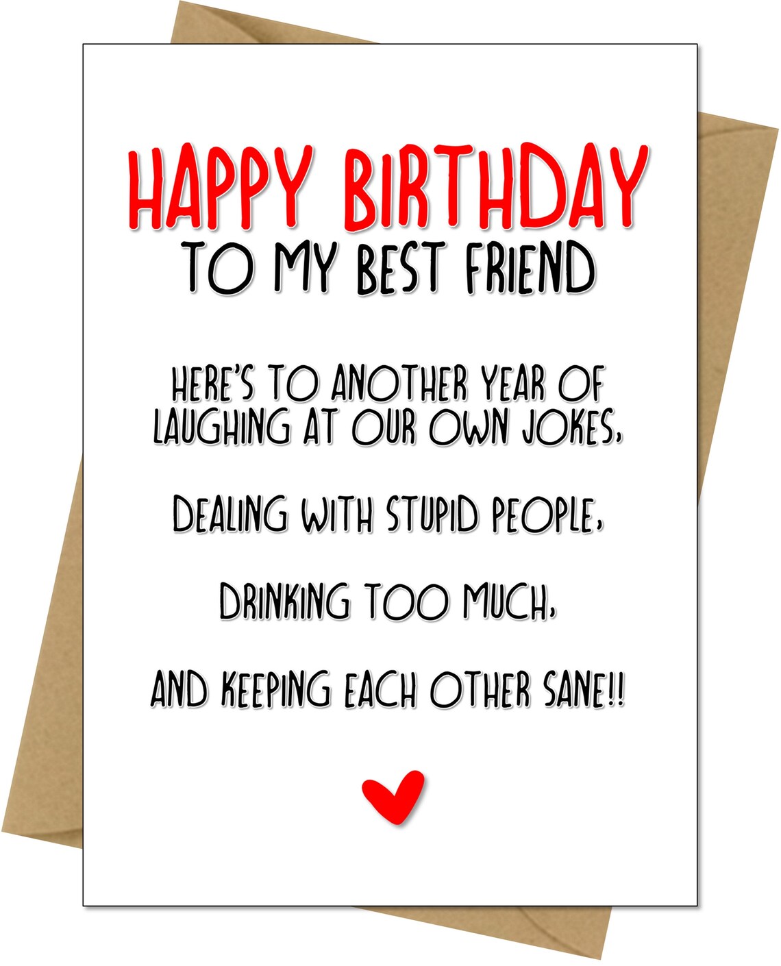 Funny Best Friend Bestie Birthday Card Free Postage Etsy