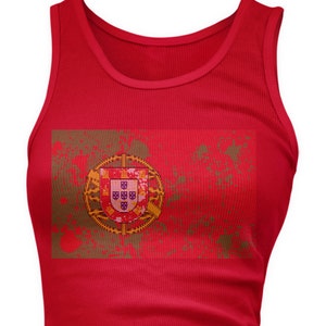 Portugal Paint Splatter Flag Ladies Juniors Tank Top - Etsy