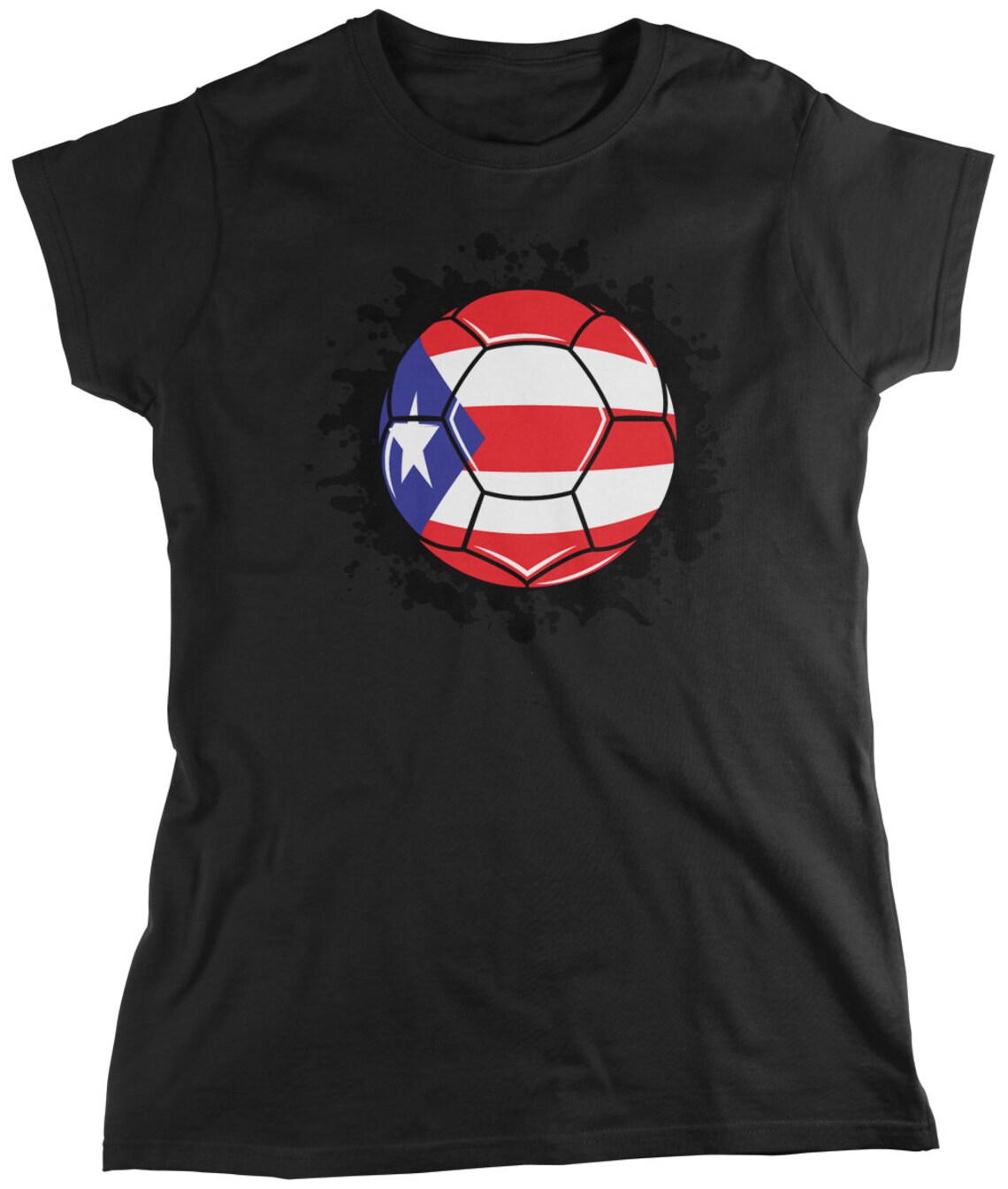 Puerto Rican Paint Splatter Flag Soccer Ball Ladie's - Etsy