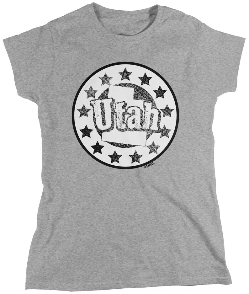 Faded Utah State Circle Star Crest Ladie's T-Shirt State | Etsy