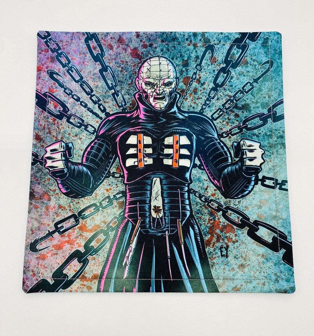 Retro Horror 8x8 Custom Hank With Light Blue Flannel Backing - Etsy