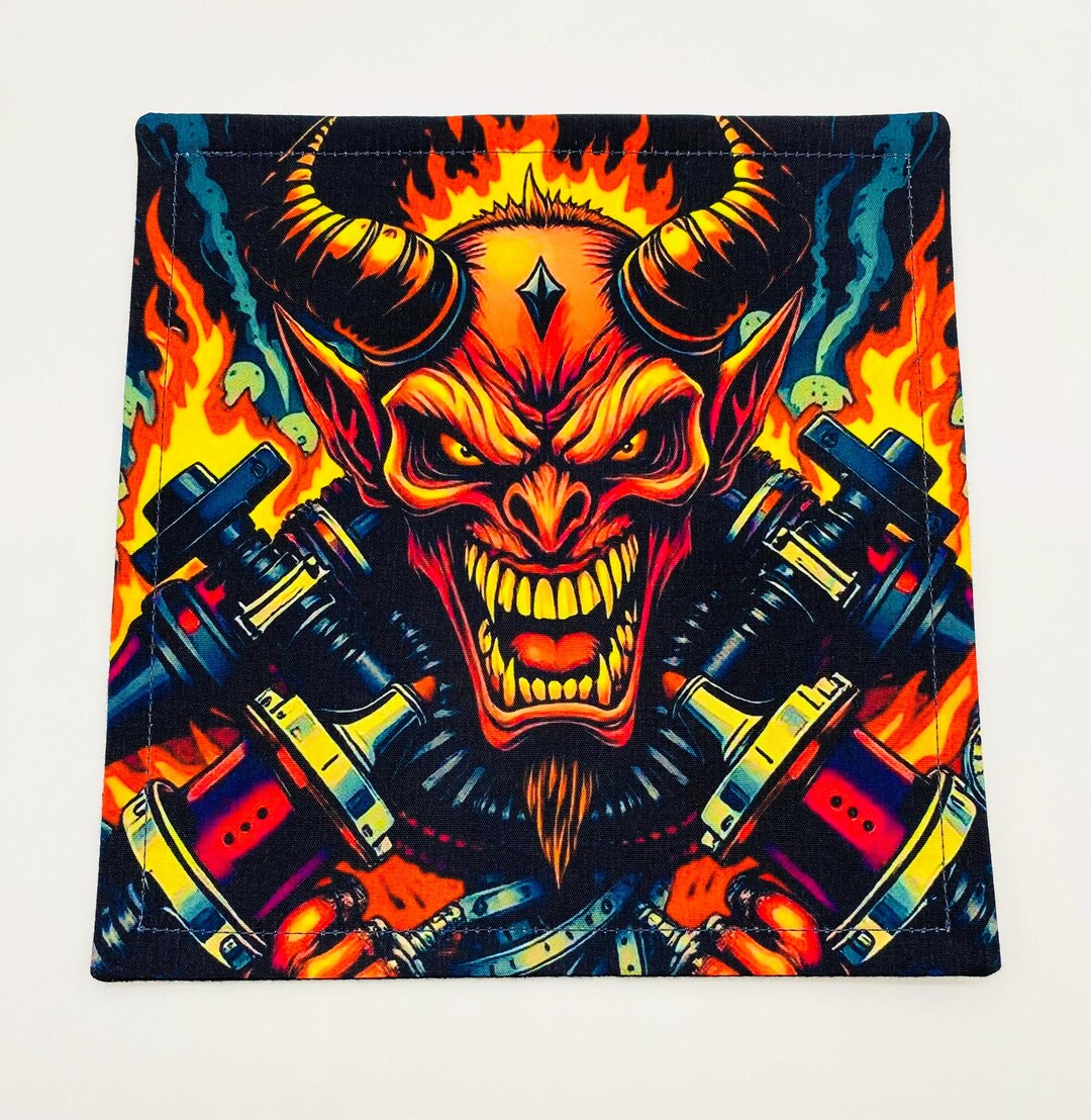 Hellscape. 8x8 Custom Hank With Black Backing. EDC Handkerchief - Etsy