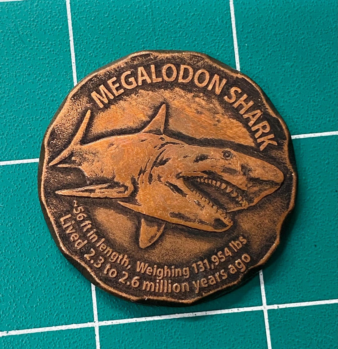 Megalodon Shark Copper Doubloon. 1.5 Inch - Etsy