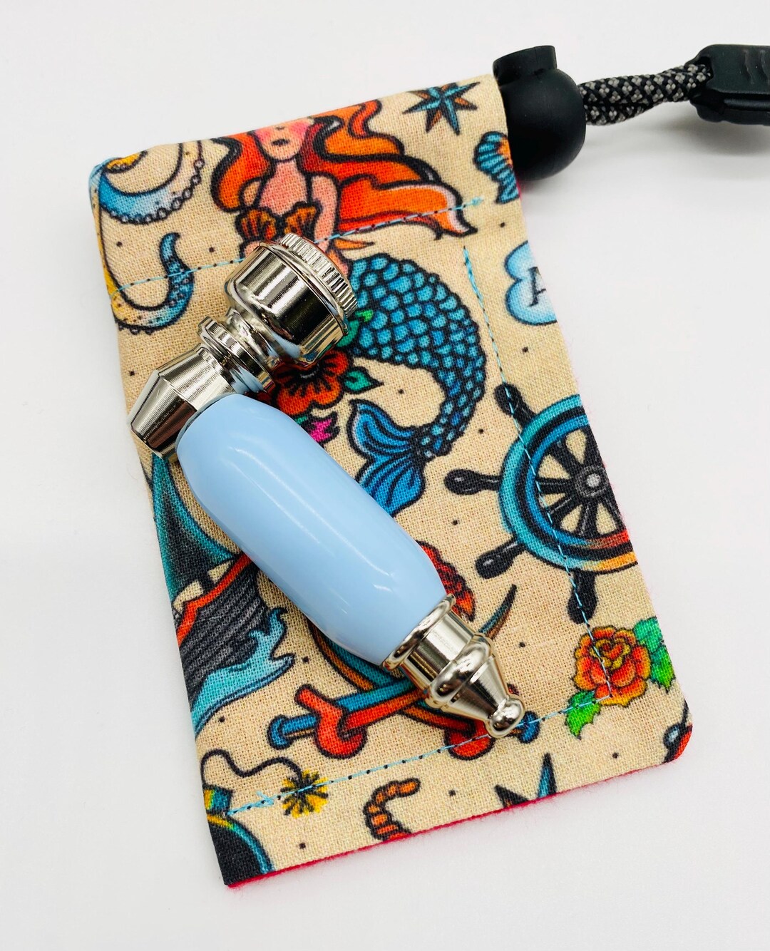 Baby Blue Resin Handle, Old School Smoking Pipe Kit With Pouch. - Etsy