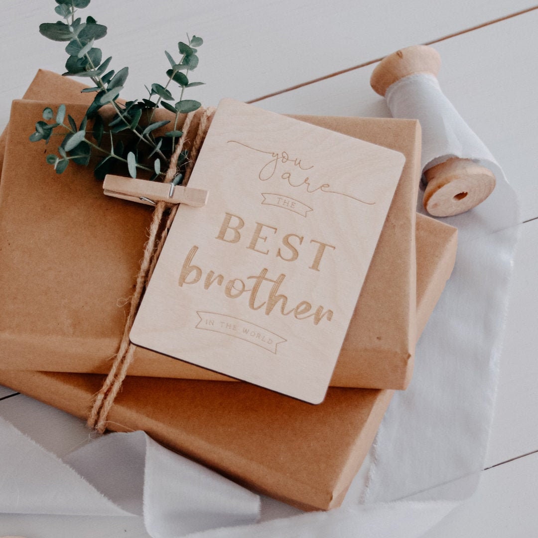 Wooden Card Best Brother Birthday Card Wooden Greeting Card Brother ...