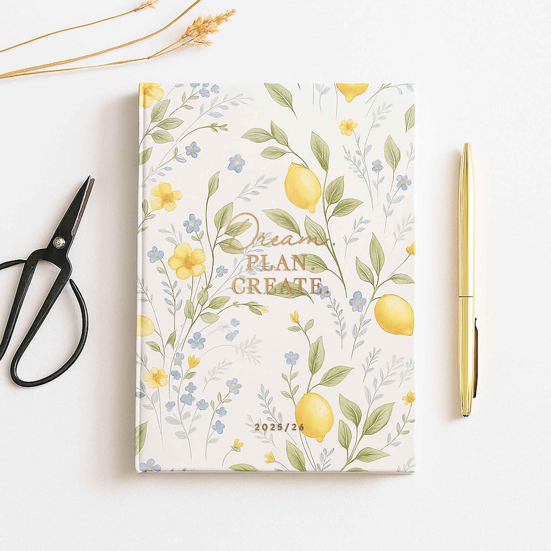 Weekly Calendar 2025 2026 | Lemon Cover | A5 Size | Appointment ...