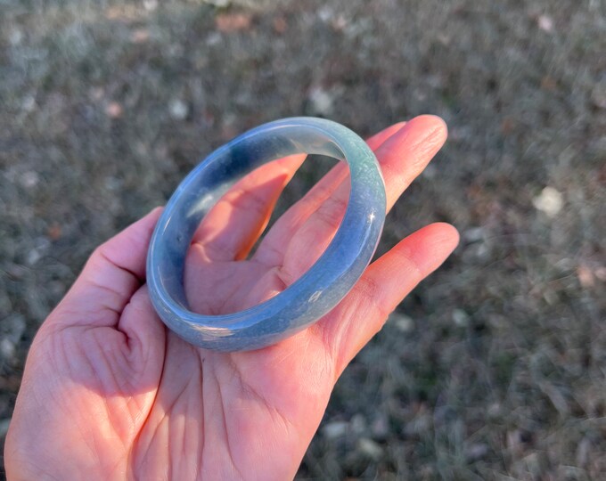 Guatemala Blue Water Jadeite Jade 100% Natural Grade A 60mm Bangle ...