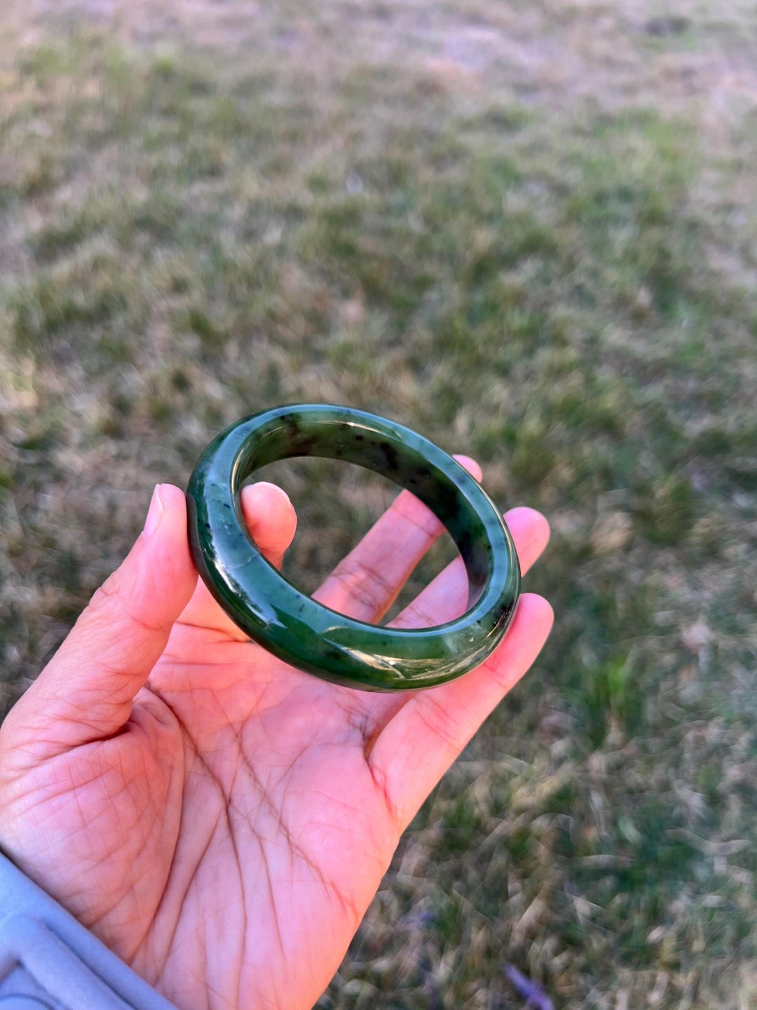 Genuine Green Nephrite Jade 57mm Bangle Bracelet B481 9 - Etsy