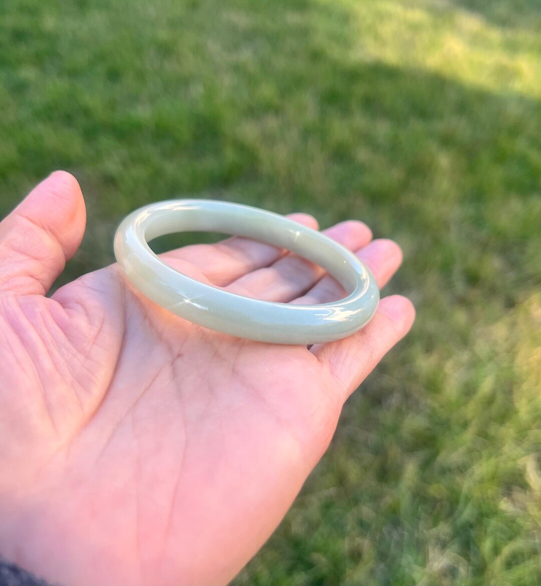 Genuine Nephrite Jade Light Green Bangle Bracelet 56.5mm B343 - Etsy