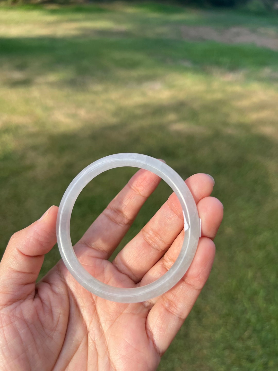 Transparent 100% Natural Grade A Jadeite Jade Bangle Bracelet 56mm D387 ...