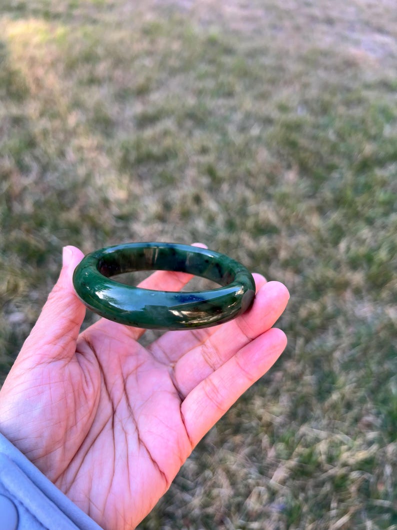 Genuine Green Nephrite Jade 57mm Bangle Bracelet B481 9 - Etsy