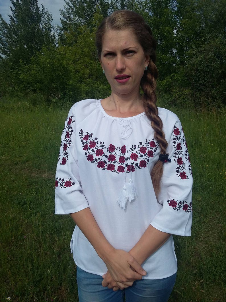 Ukrainian blouse vyshyvanka/ Ukrainian embroidery/ Peasant | Etsy