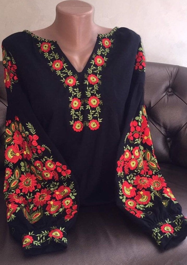 Linen blouse/vyshyvanka Linen/Vyshyvanka/Peasant blouse/Boho | Etsy