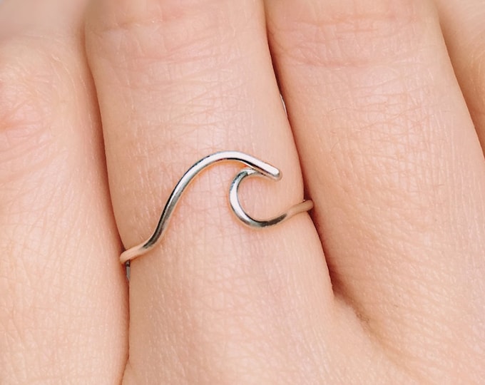 Sterling Silver Wave Ring, Silver Wave Ring, Wave Ring, Wire Ring ...