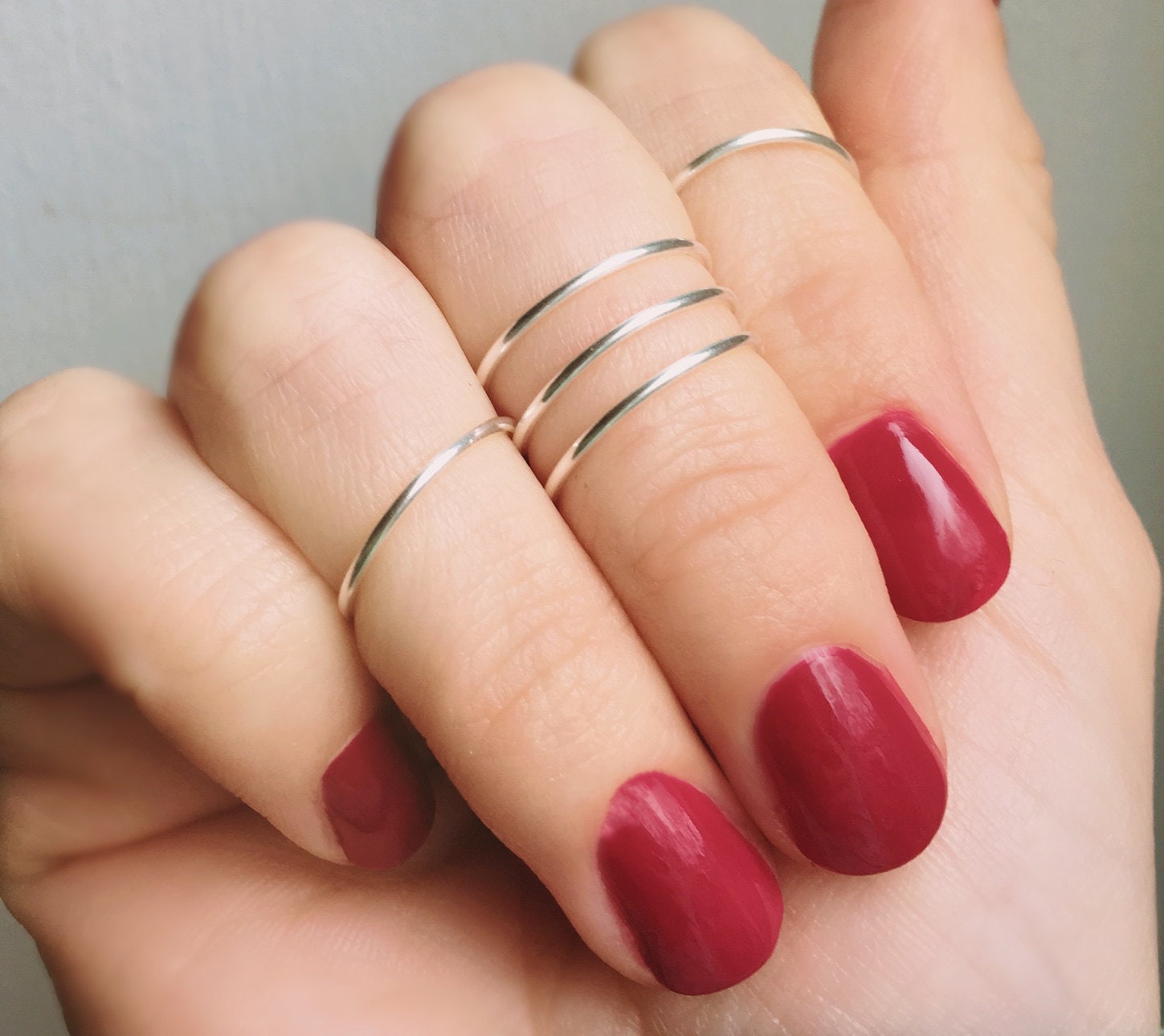 5 Knuckle Silver Rings Knuckle Rings Midi Rings Silver - Etsy