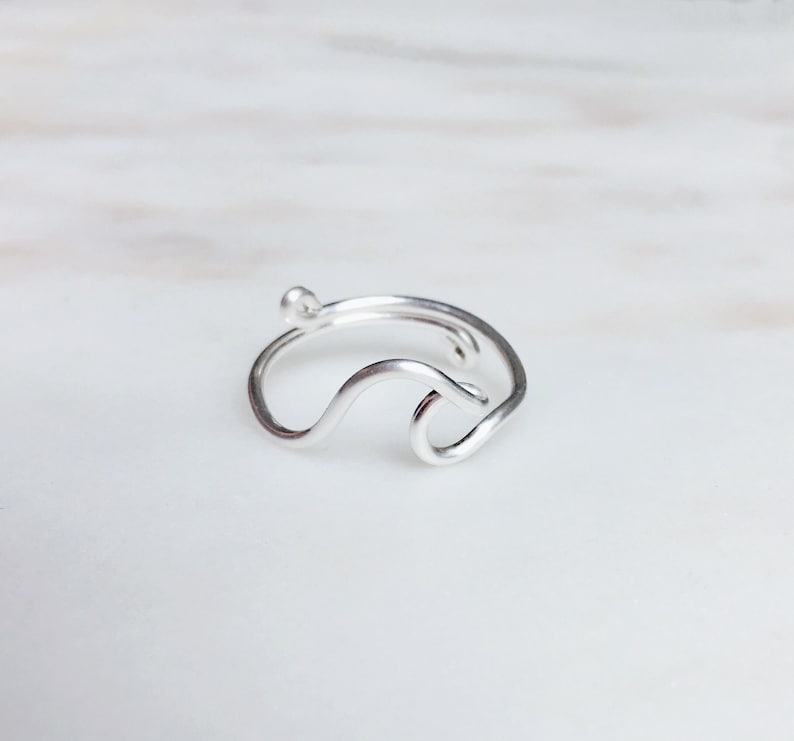 Sterling Silver Wave Ring, Silver Wave Ring, Wave Ring, Wire Ring ...
