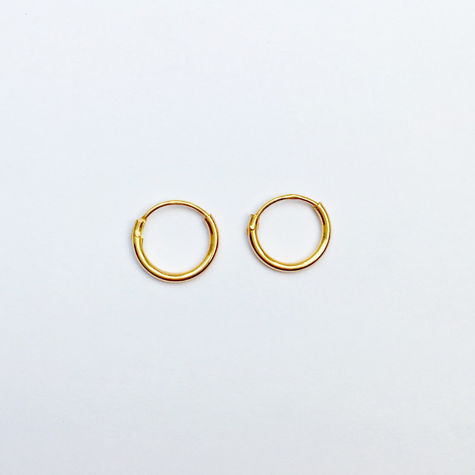 14ct Tiny Gold Hoops Pair of Gold Hoop Earrings Small Hoops | Etsy