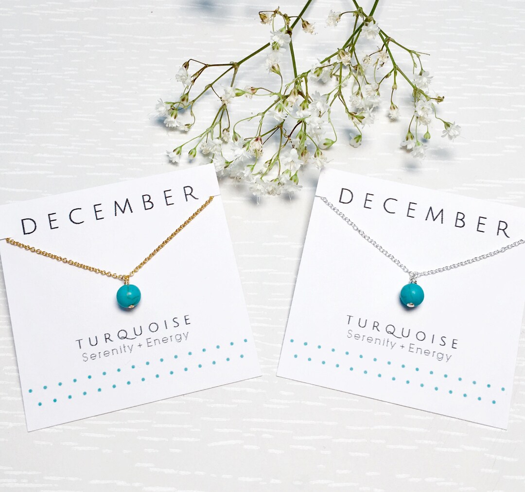 December Necklace, Turquoise Necklace, December Birthstone Necklace ...