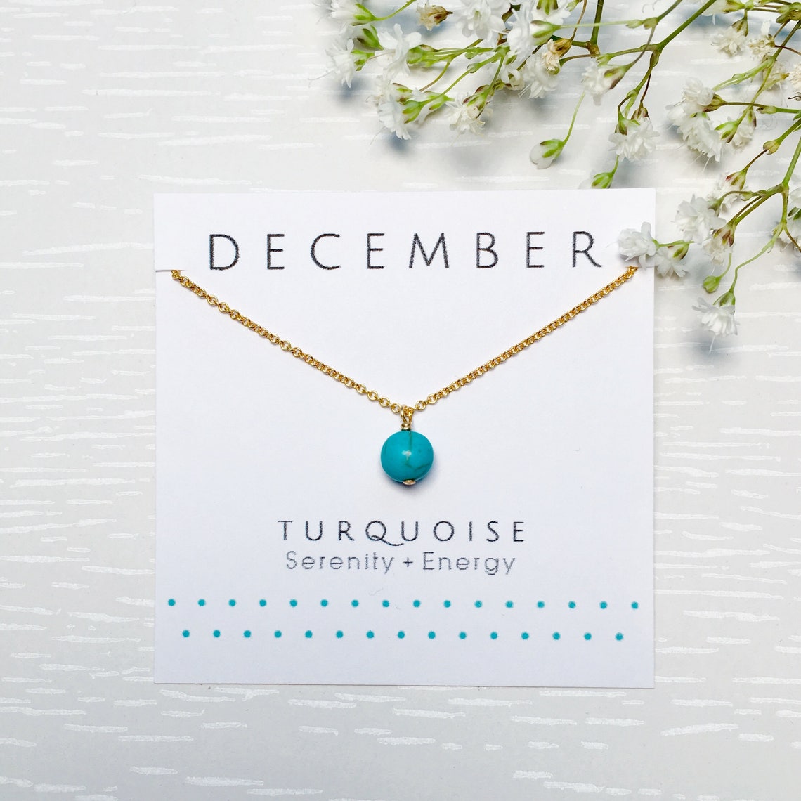 December Necklace Turquoise necklace December birthstone | Etsy