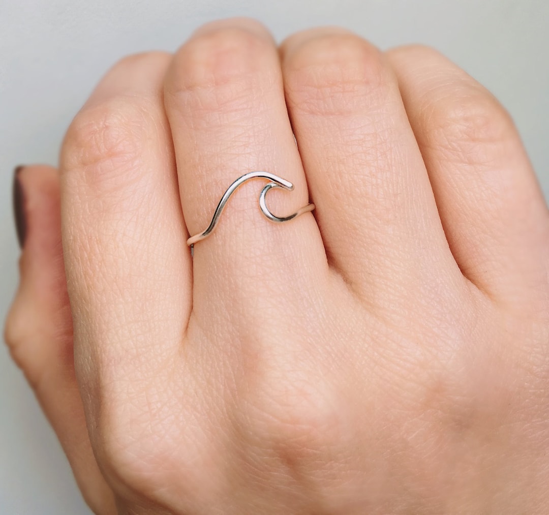 Sterling Silver Wave Ring, Silver Wave Ring, Wave Ring, Wire Ring ...