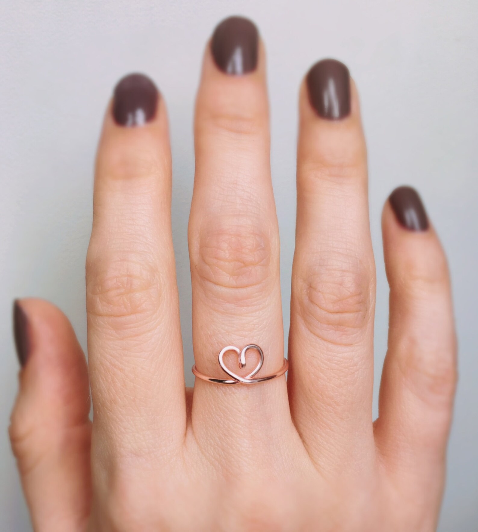 Rose Gold Heart Ring Love Ring Heart Ring Rose Gold Ring - Etsy
