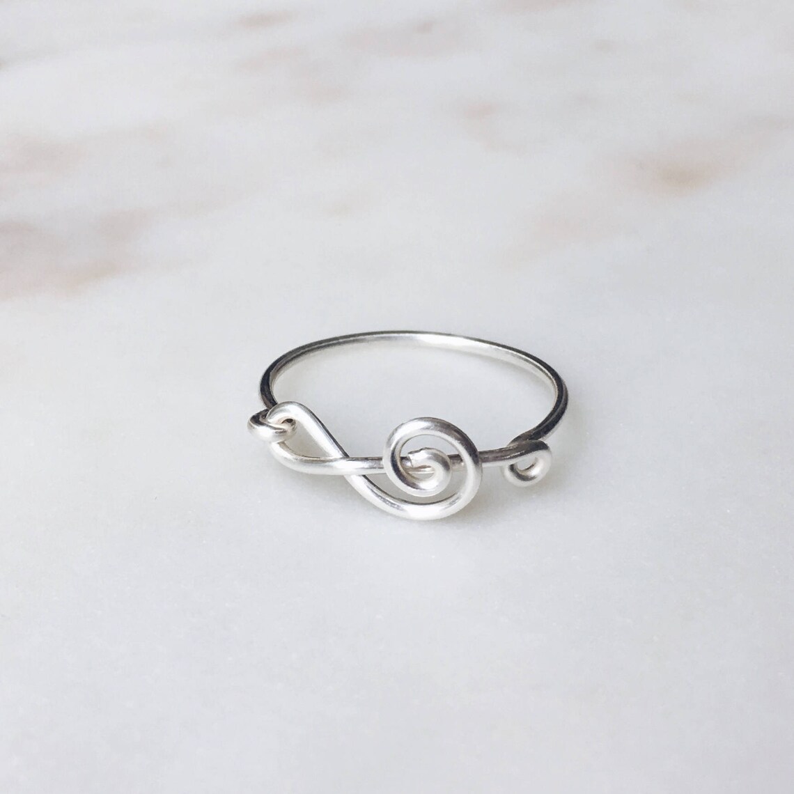 Silver Sideways Treble Clef Ring Treble Clef Ring Sterling - Etsy