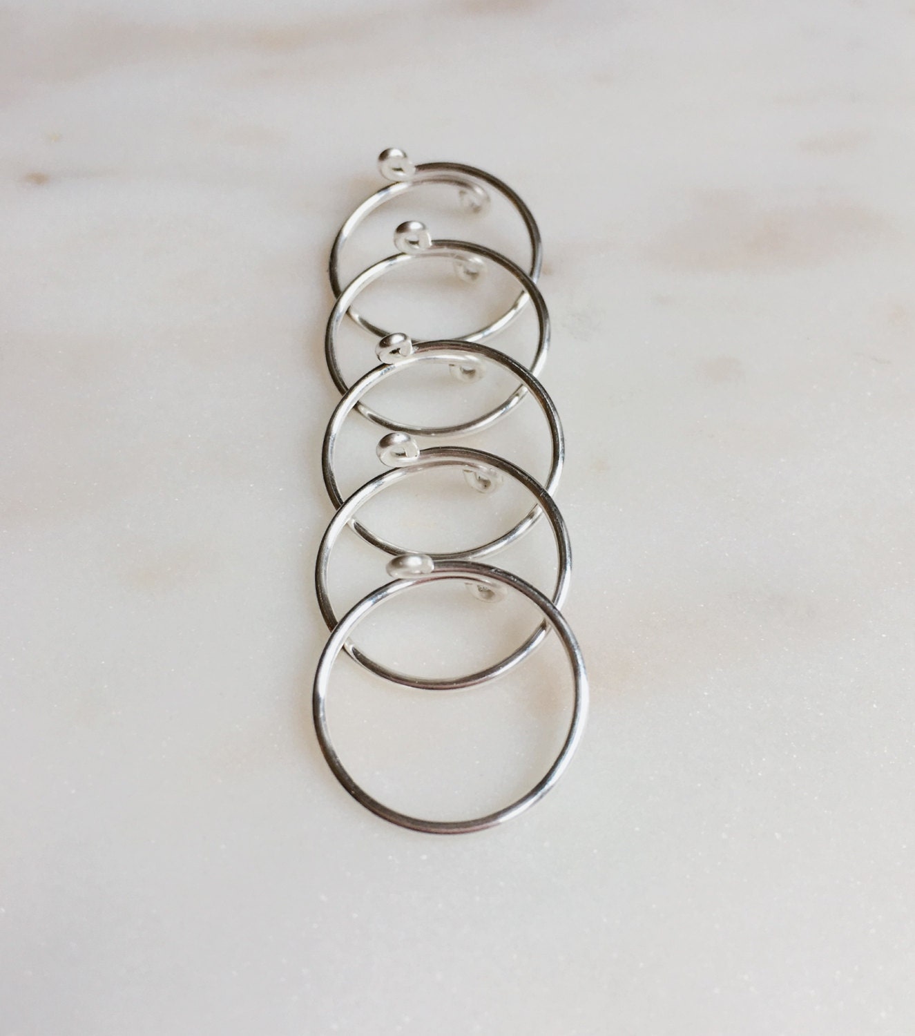 5 Knuckle Silver Rings, Knuckle Rings, Midi Rings, Silver Knuckle Rings ...