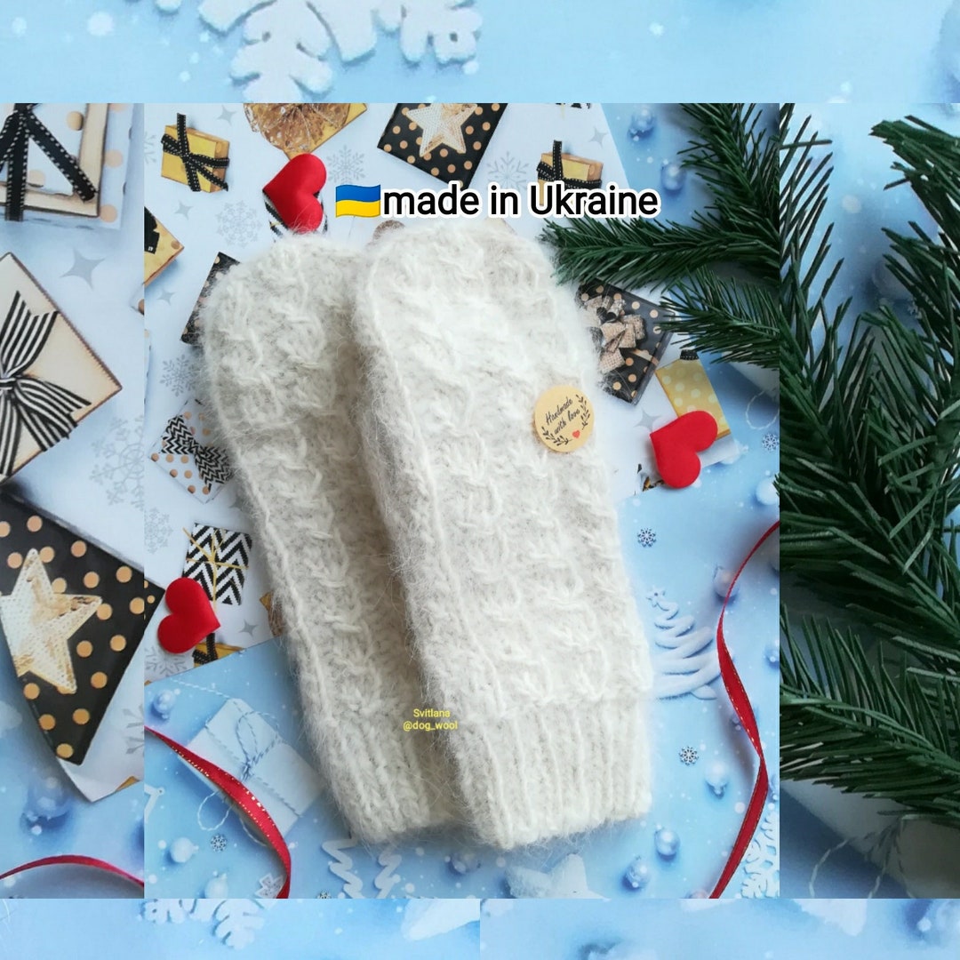 Warm Gloves From Natural Dog Samoyed Undercoat Winter - Etsy