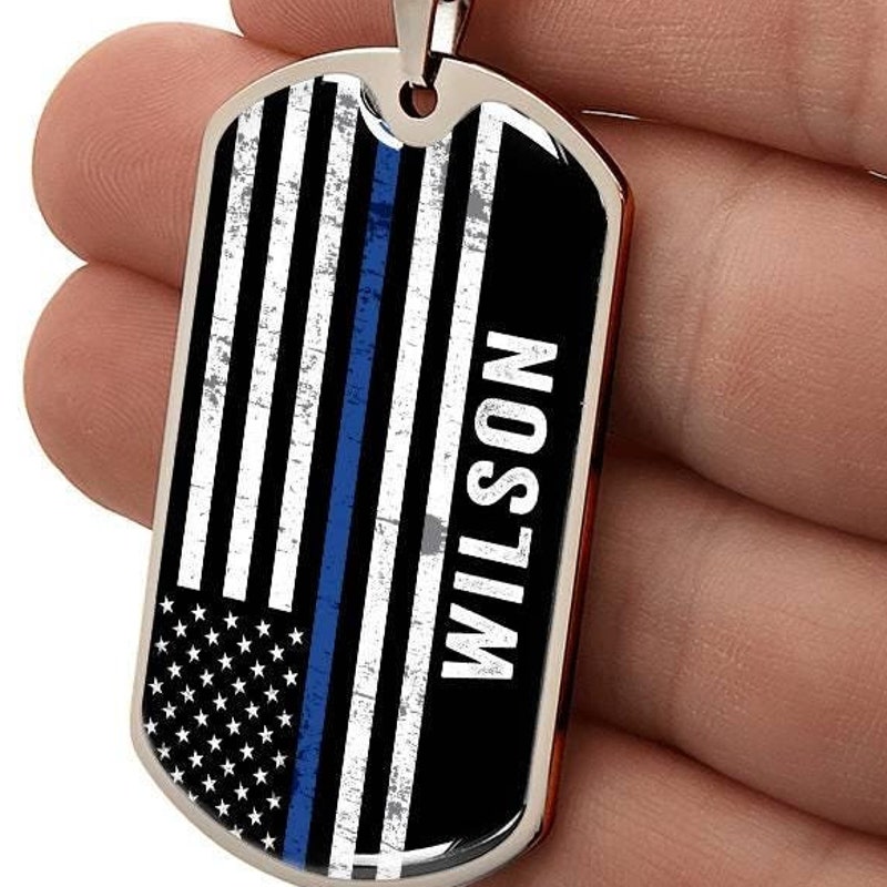 Thin Blue Line Necklace - Etsy